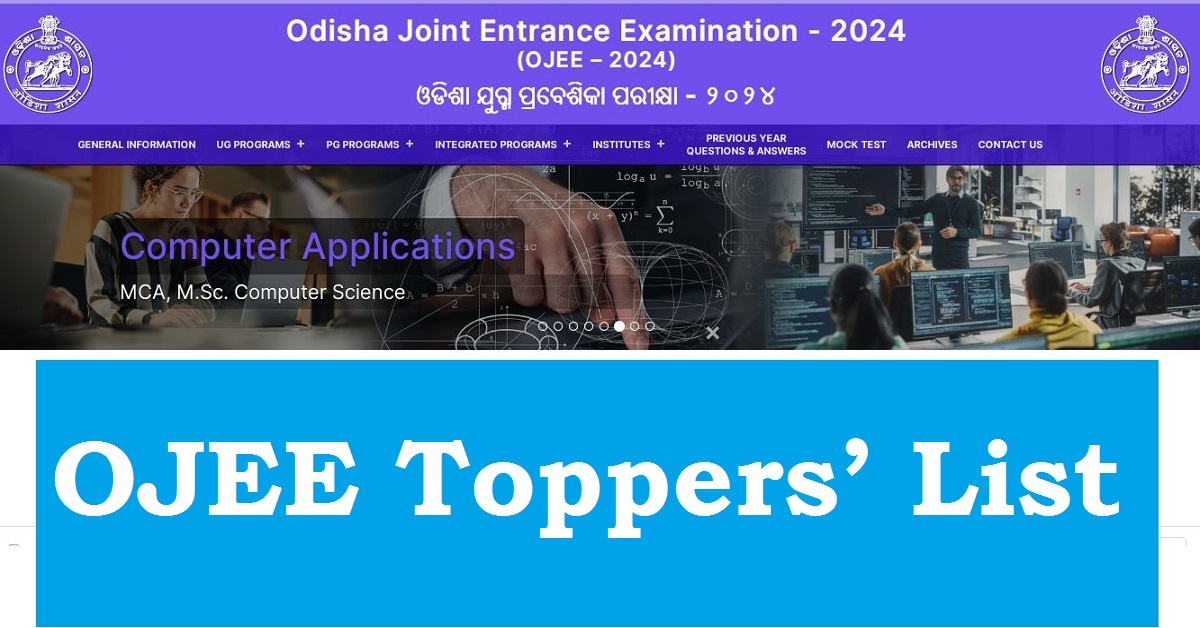Check OJEE 2024 toppers’ list here