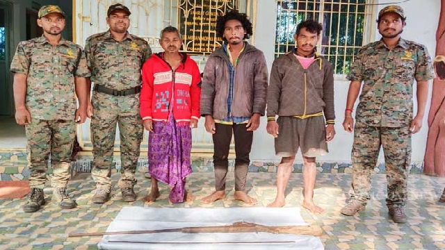 Forest officials arrest three poachers from Similipal, seize gun
