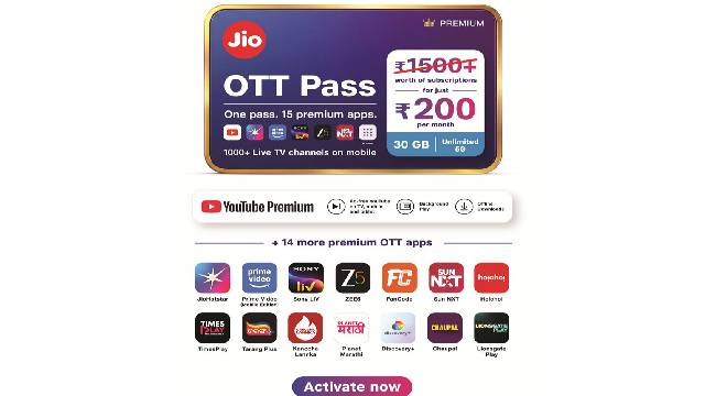 Jio Rs 200 OTT Pass: An entertainment revolution