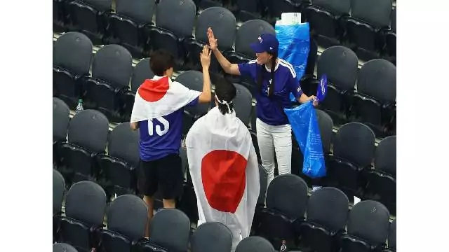 Japan Fans at Dallas Stadium Show Respect Culture