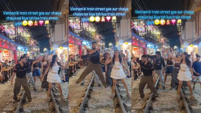 Indian tourists seen dancing on Hanoi's famous Train Street